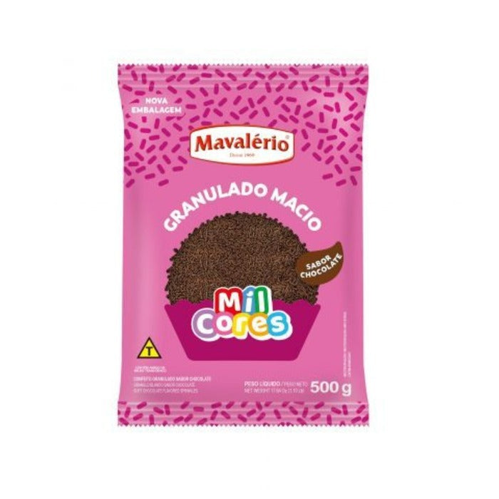 GRANULADO MACIO SABOR CHOCOLATE 500G - MAVALÉRIO – Confeitar